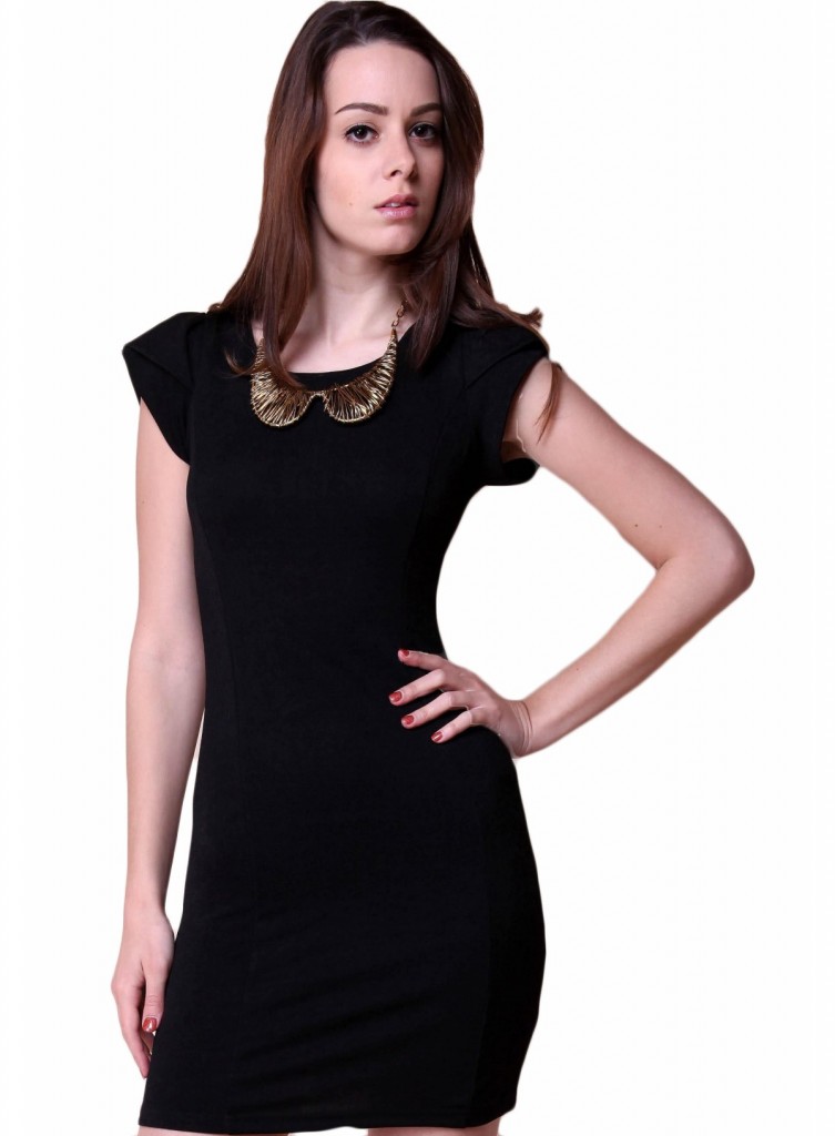 Robe droite noire classique