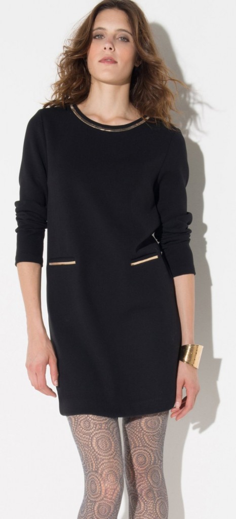 robe noire droite classique